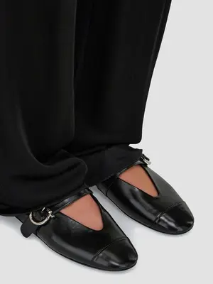 FERRAGAMO Nena Leather Ballet Flats