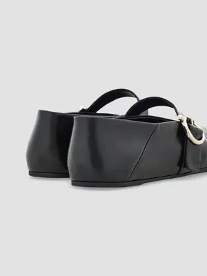 FERRAGAMO Nena Leather Ballet Flats