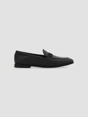 FERRAGAMO Soldy Gancini Leather Loafers - Nero