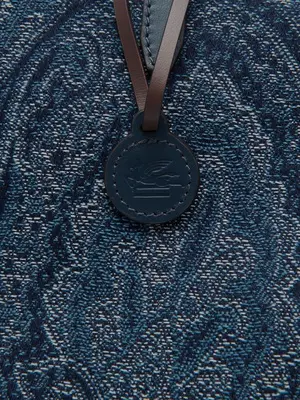 Etro Lovtter Large Jacquard Paisley Denim Tote Bag