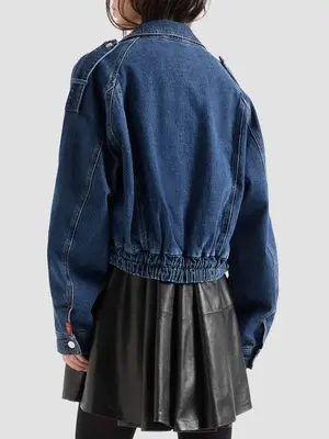 7 For All Mankind Aviator Denim Crop Jacket