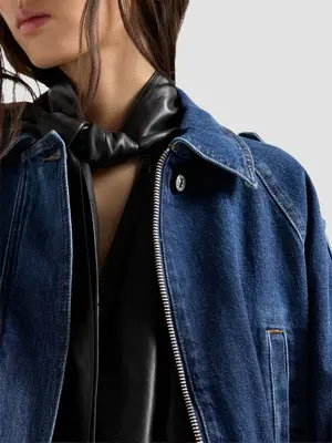 7 For All Mankind Aviator Denim Crop Jacket