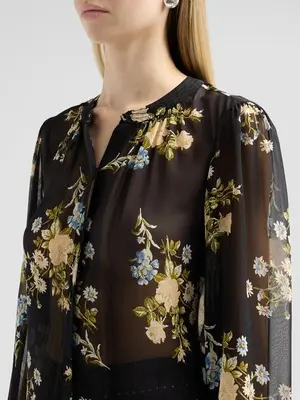 Veronica Beard Ashlynn Floral Silk Blouse