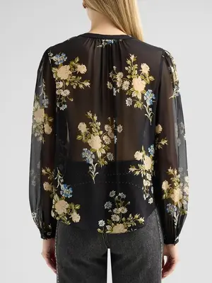Veronica Beard Ashlynn Floral Silk Blouse