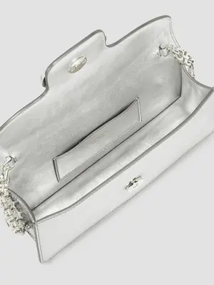 FERRAGAMO Mini Gancini Leather Shoulder Bag - Argento