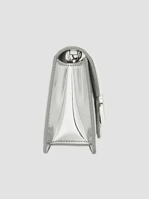 FERRAGAMO Mini Gancini Leather Shoulder Bag - Argento
