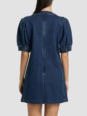 Cinq À Sept Monique Rhinestone-embellished Denim Minidress