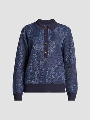 Etro Paisley Knit Polo Top
