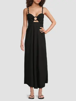 Peixoto Kenny Cut-out Cotton Maxi Dress - Black