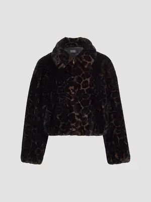 IF ONLY STUDIO Print Short Faux-fur Coat