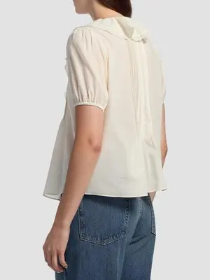 IF ONLY STUDIO Cotton Ruffled Top