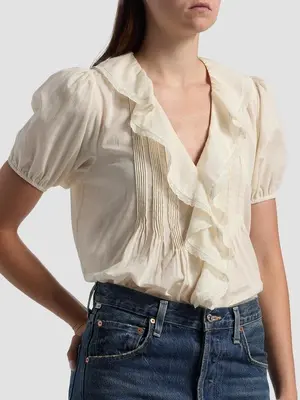 IF ONLY STUDIO Cotton Ruffled Top