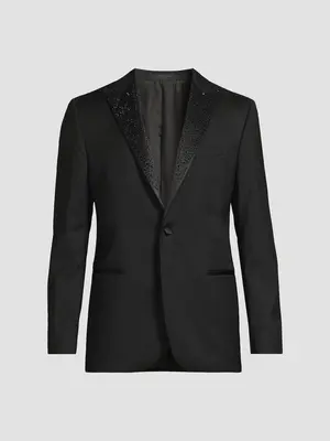 Corneliani Crystal Peak Lapel Sportcoat - Black