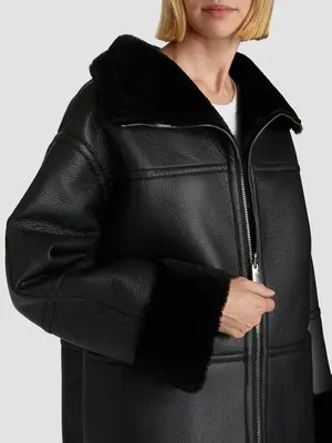 MERCER COLLECTIVE Ally Reversible Faux-leather Coat