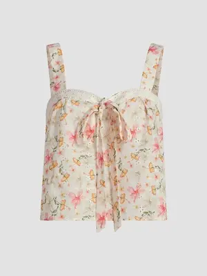IF ONLY STUDIO Floral Cami Top - Ecru Multi