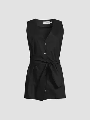 HARSHMAN Reya Belted Sleeveless Top - Black