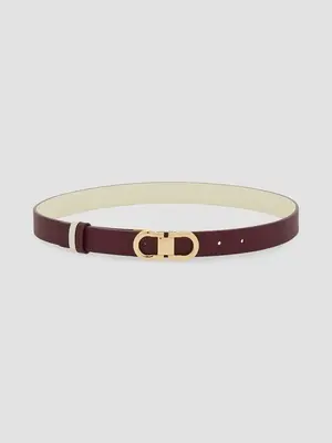 FERRAGAMO Donna Reversible Leather Belt - Plum