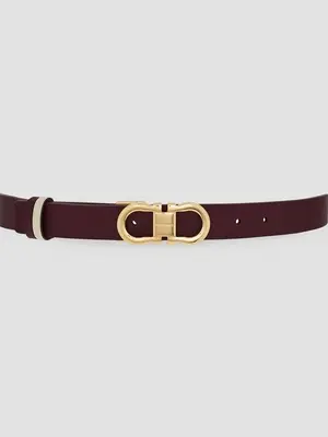 FERRAGAMO Donna Reversible Leather Belt - Plum