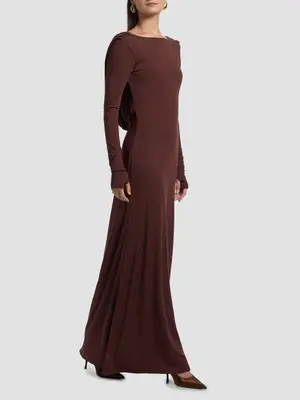 MARIANDREE GAITAN Naomi Boatneck Maxi Dress