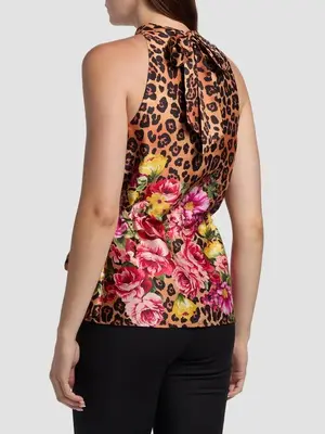 IF ONLY STUDIO Printed Halterneck Top