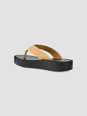 Tory Burch Logo-medallion Leather Platform Flip-flops