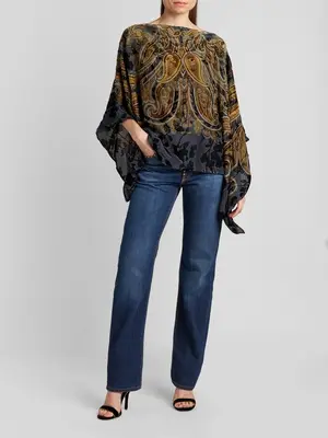 Etro Paisley Draped Poncho - Multi