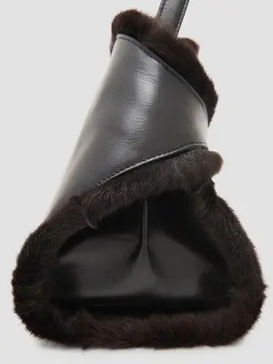 FERRAGAMO Medium Hug Leather & Shearling Tote Bag
