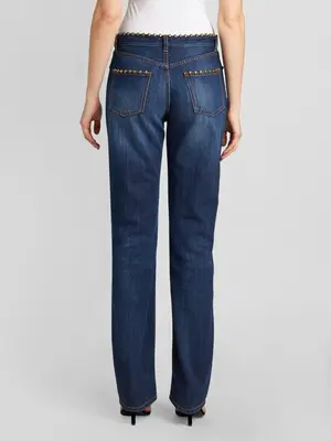 Etro Studded Slim Mid-rise Jeans