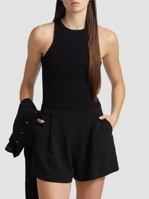 TOCCIN Avery Rib-knit Racer Tank - Jet