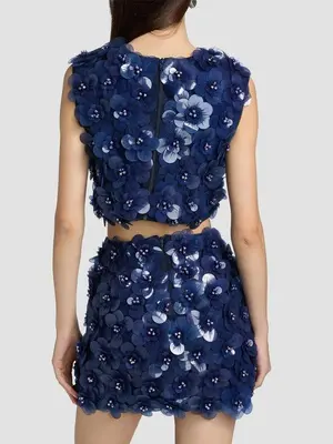 MARIANDREE GAITAN Identity Melanie Floral Appliqué Top