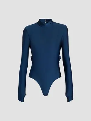 MARIANDREE GAITAN Identity Caterina Embellished Bodysuit - Navy