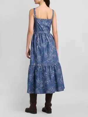 Etro Paisley Denim Midi Dress