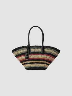 Polo Ralph Lauren Bellport Striped Raffia Tote Bag