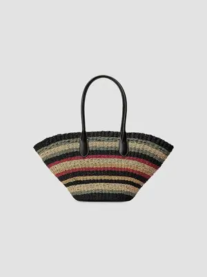 Polo Ralph Lauren Bellport Striped Raffia Tote Bag
