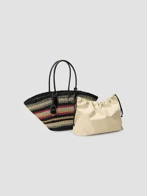 Polo Ralph Lauren Bellport Striped Raffia Tote Bag