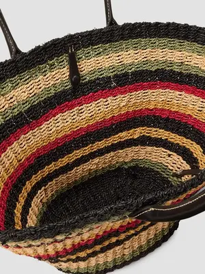Polo Ralph Lauren Bellport Striped Raffia Tote Bag