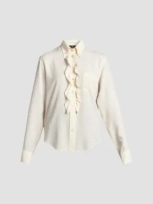 Etro Ruffle Placket Silk-blend Shirt