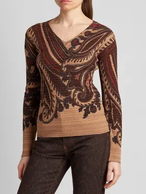 Etro Stamped Paisley V-neck Top