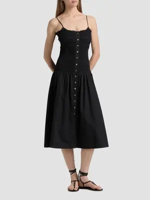 Veronica Beard Serenel Cotton Midi-dress
