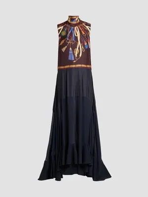 Etro Strap Print Silk Gown