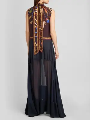 Etro Strap Print Silk Gown