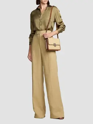 Ralph Lauren Rl Cotton & Leather Crossbody Bag