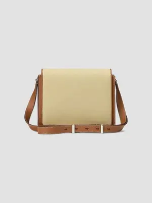 Ralph Lauren Rl Cotton & Leather Crossbody Bag