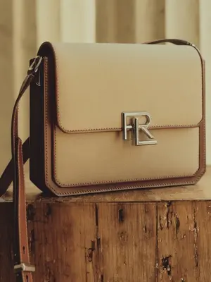 Ralph Lauren Rl Cotton & Leather Crossbody Bag