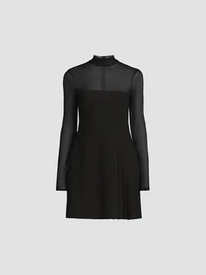 Likely Lulani Sheer Pleated Minidress - Black