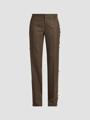 Etro Feather Striped Wool Trousers