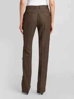 Etro Feather Striped Wool Trousers