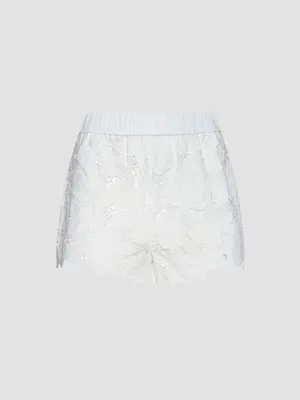 L'Agence Laina Eyelet Cotton Shorts - Ivory