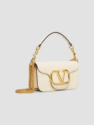 Valentino Garavani Locò Small Shoulder Bag In Calfskin - Light Ivory