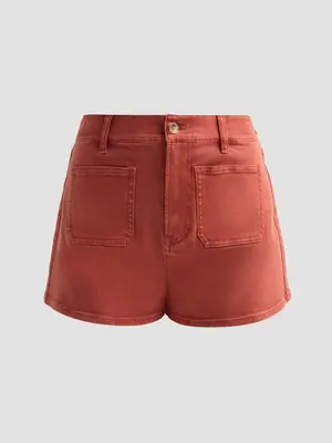 Veronica Beard Elijah High-rise Denim Shorts - Rust